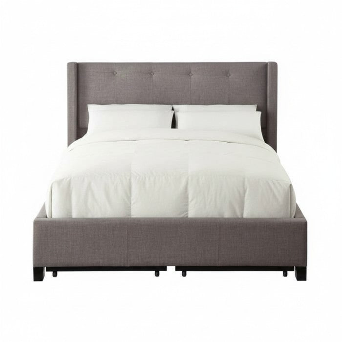 Madelon Wingback Upholstered Platform Storage Bed – Futu With
